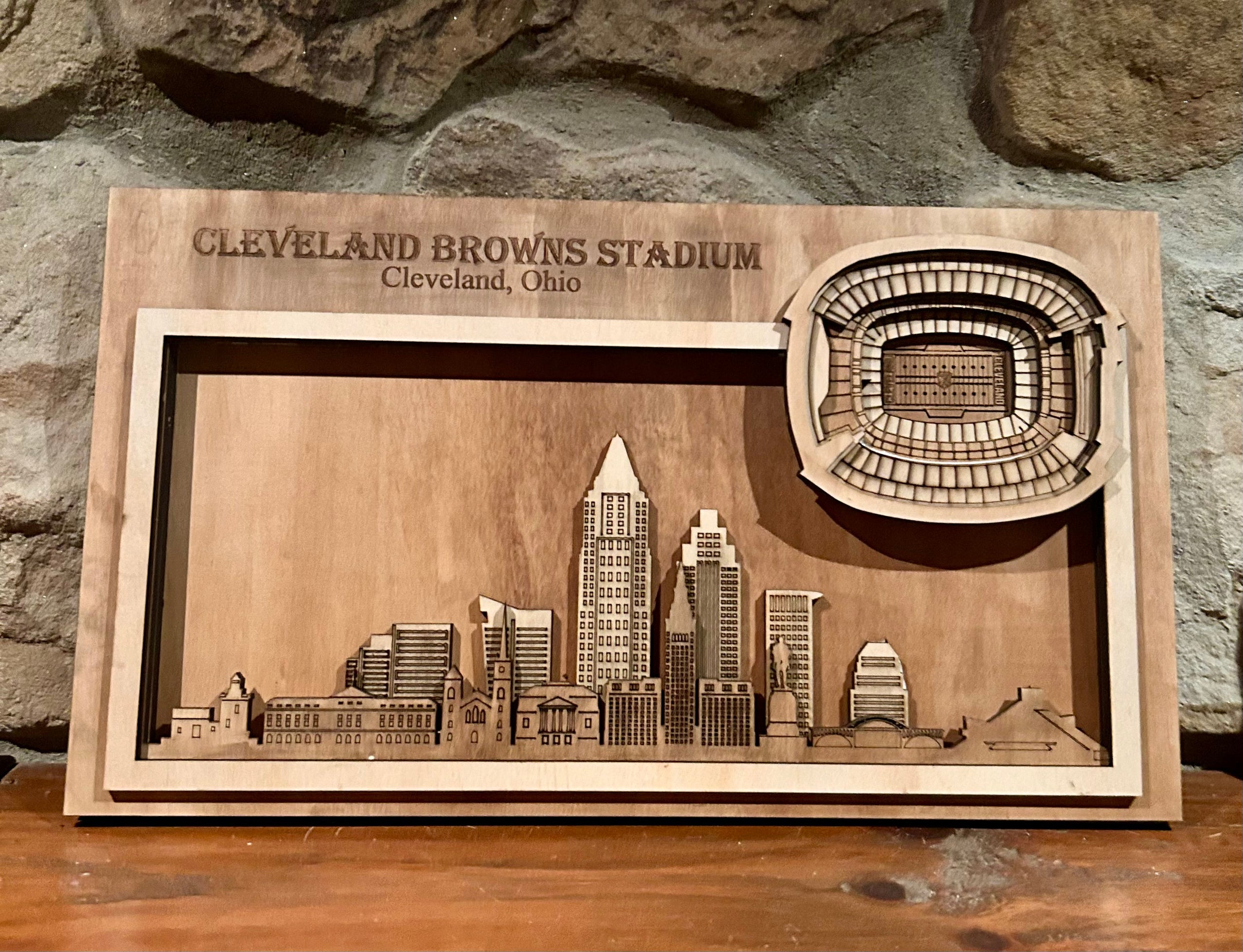 Cleveland Football Stadium Layered Map | Deer Path Designs