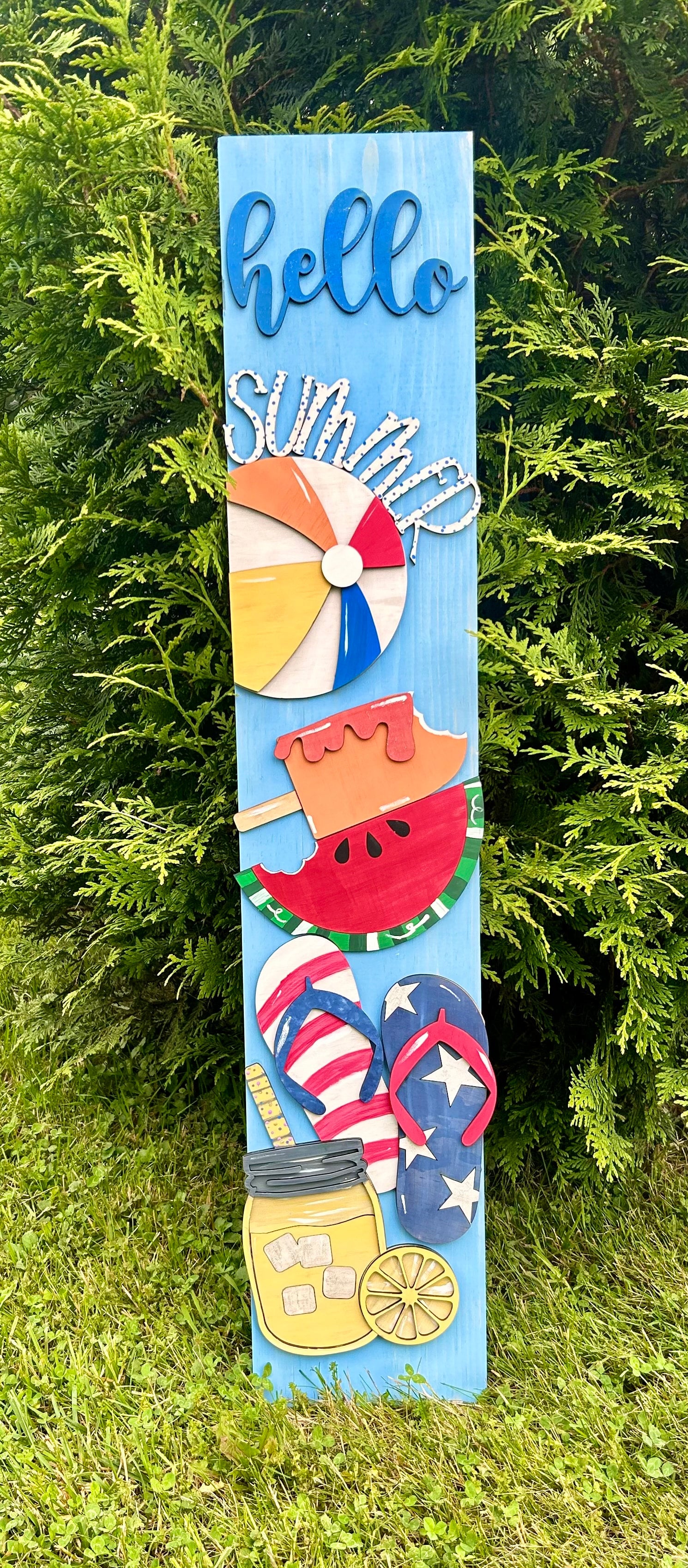 Hello Summer Porch Leaner | Deer Path Designs