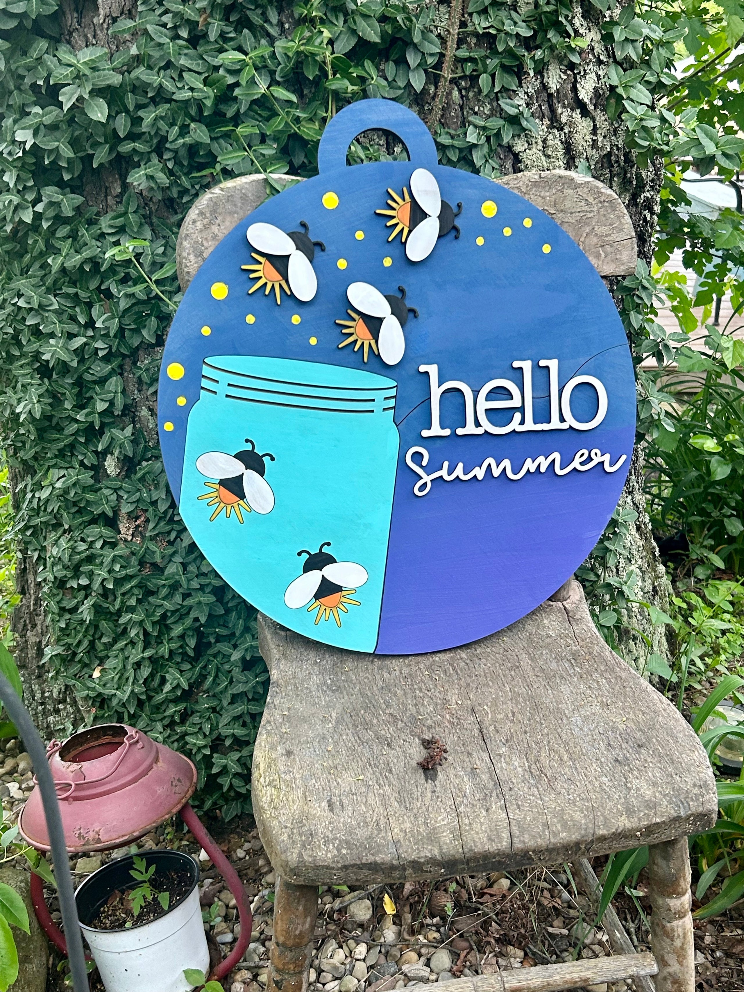 Hello Summer Firefly Sign | Deer Path Designs