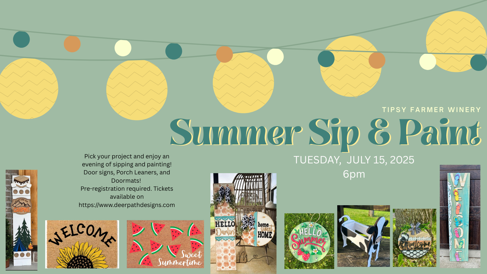 Tipsy Farmer Summer Sip and Sign | Deer Path Designs